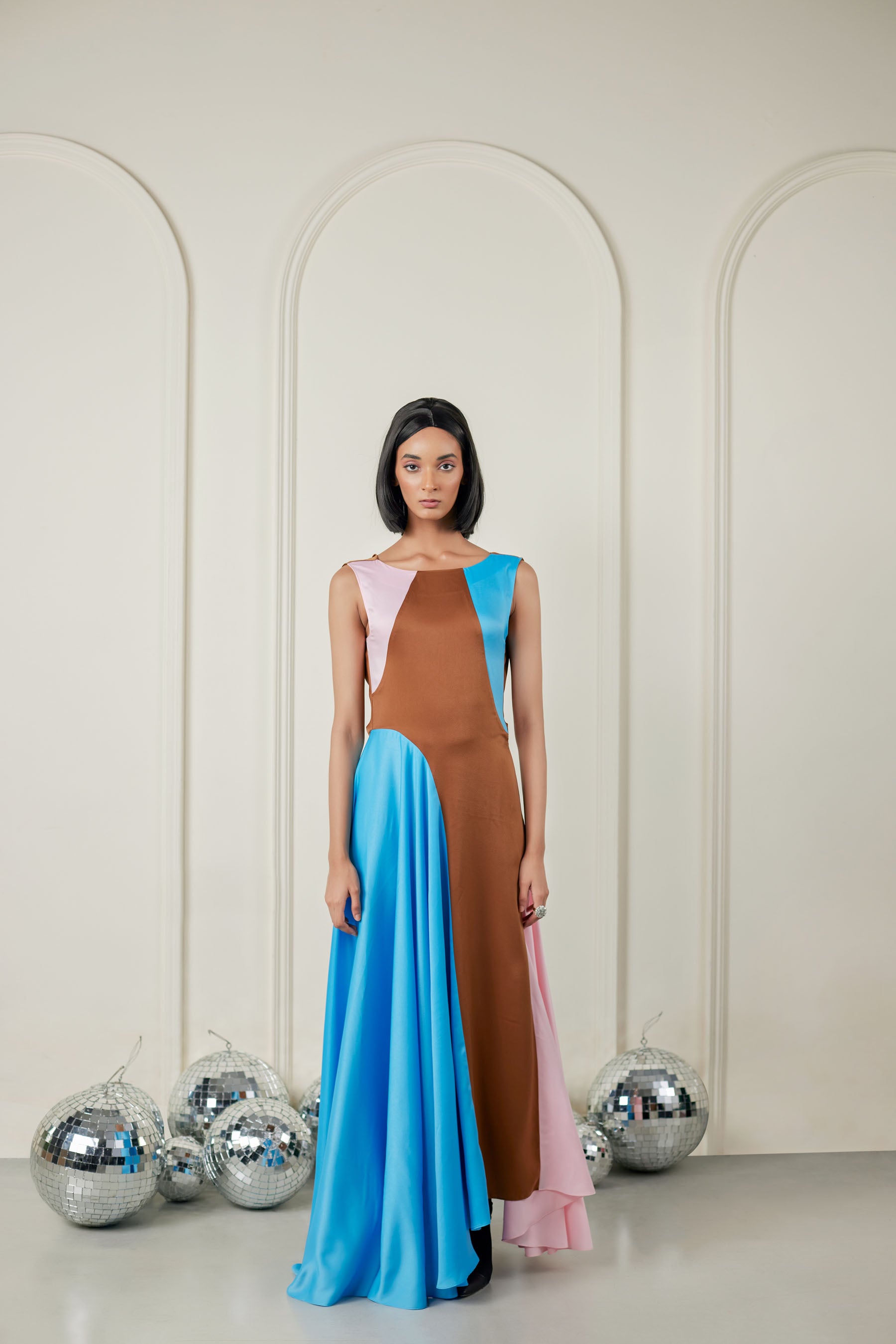 Shop Multicolour Long Satin Dress For Women| The RealB
