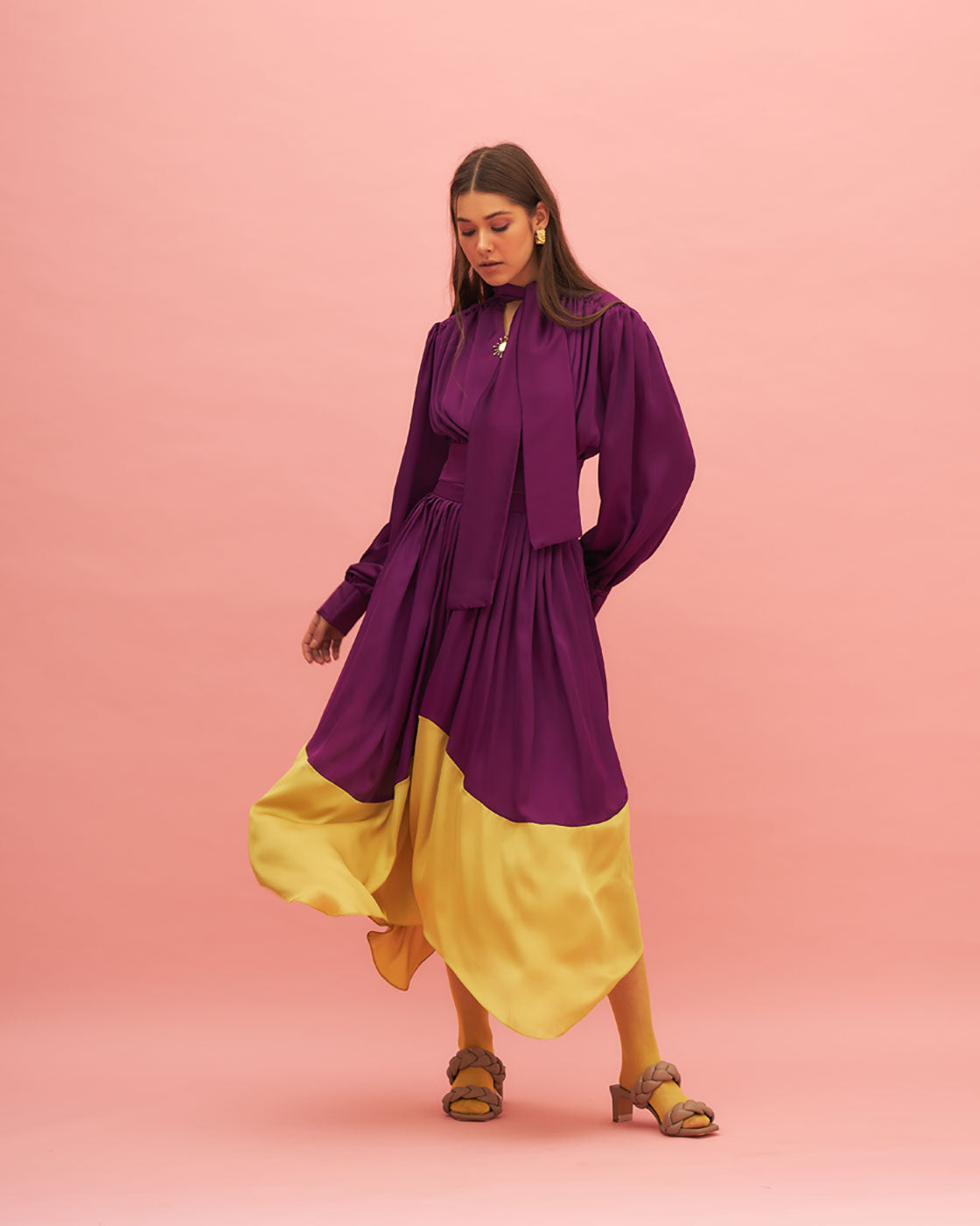 Shop Purple Long Sleeved Top And Skirt Set| TheRealB
